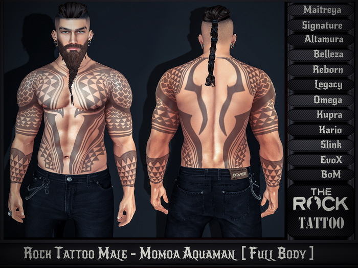 Second Life Marketplace - Rock Tattoo Unisex - Momoa Aquaman V3 [ Full ...
